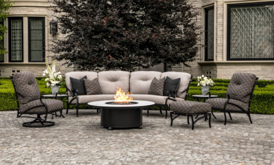 Santorini Round Occasional Height Fire Pit – Pacific Patio Furniture